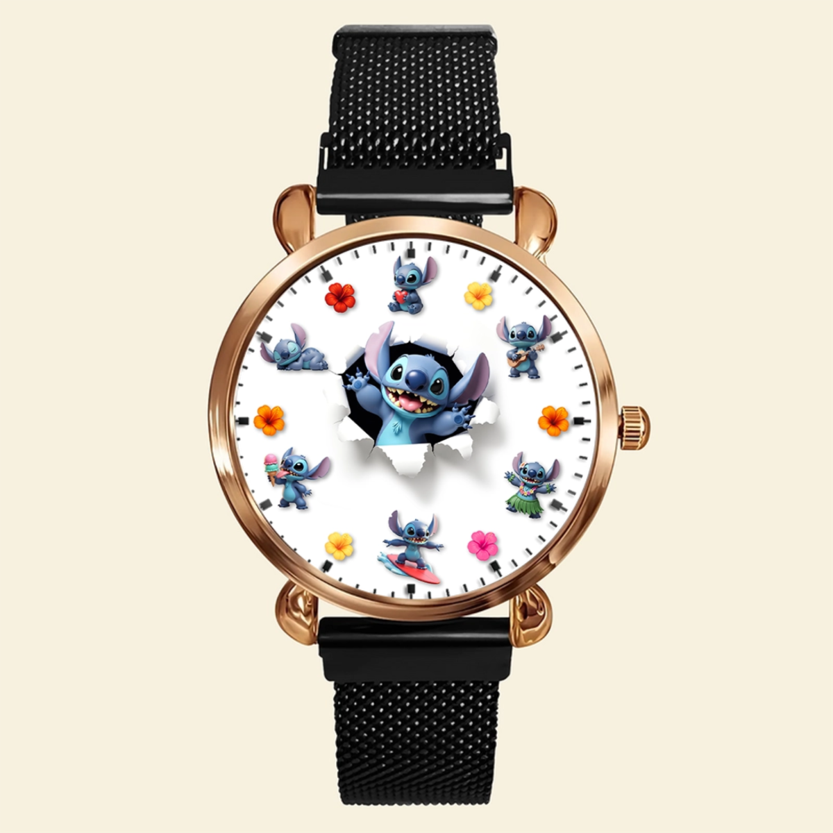 Blue Alien Mesh Strap Quartz Watch – Personalized Gifts for Cartoon Lo ...