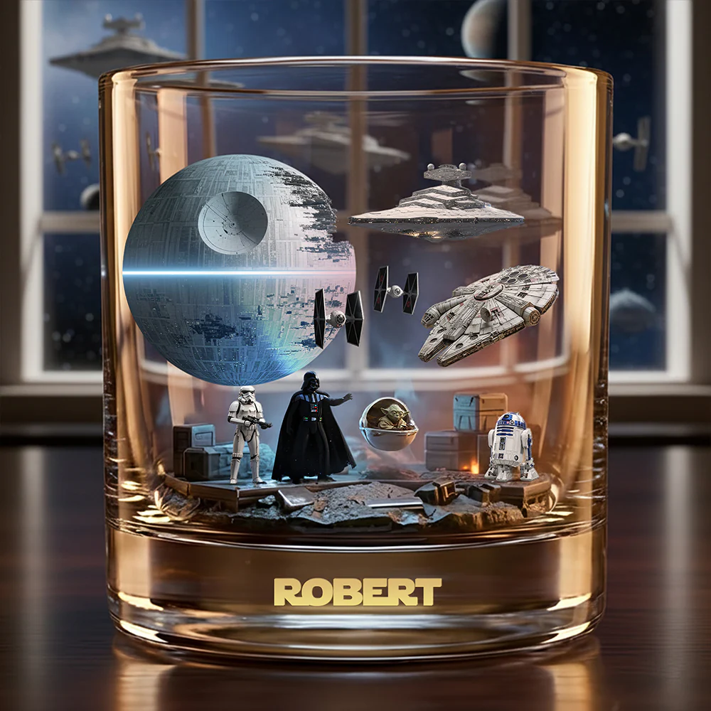 Universe War - Personalized Personalized The Force Whiskey Glass ...