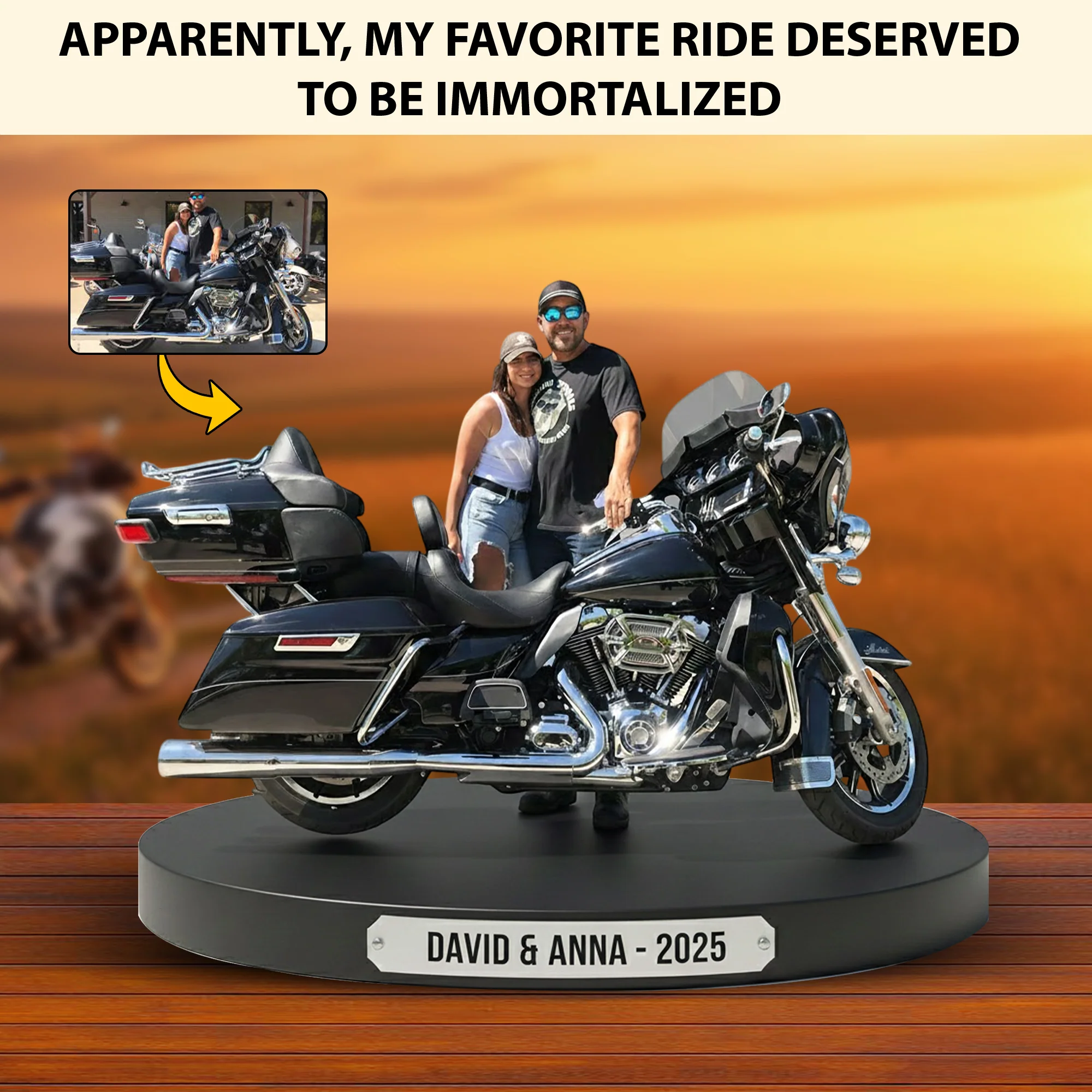 Custom Motorcycle, Trophy Moments Photo Style Acrylic Plaque – Pawsunday
